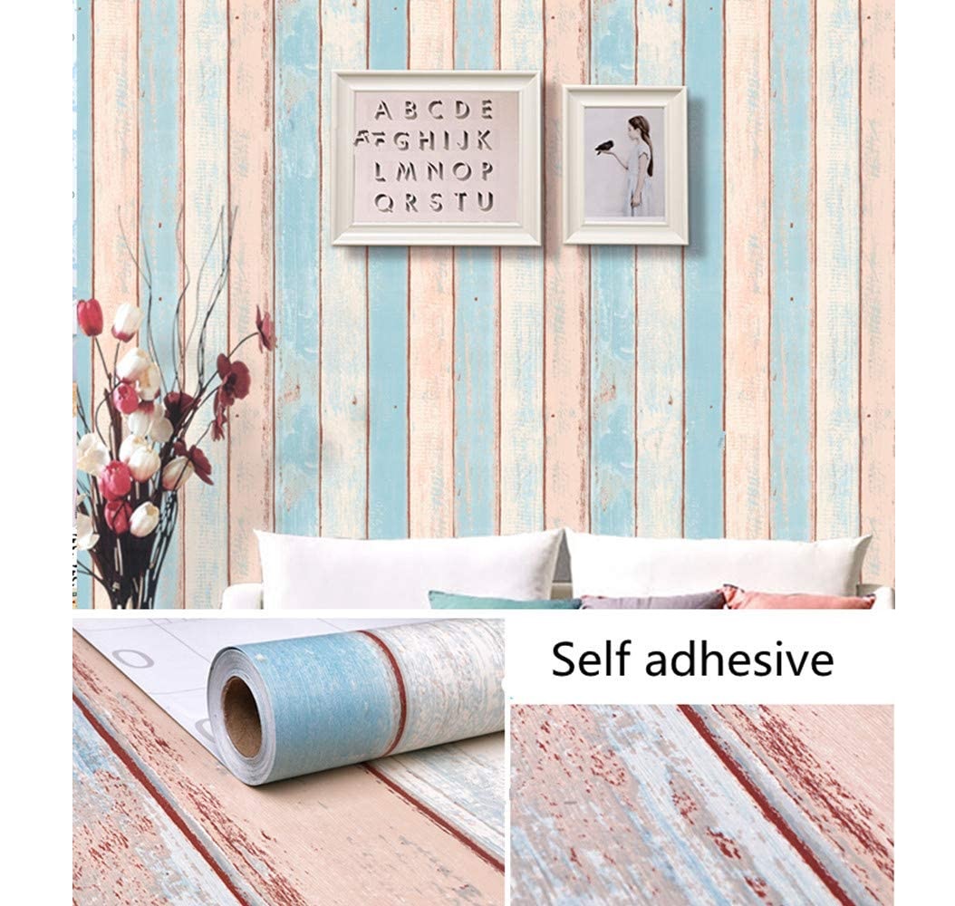 Papel Tapiz Auto Adherible Tablas Madera Vintage 45cm X 10m - ukii